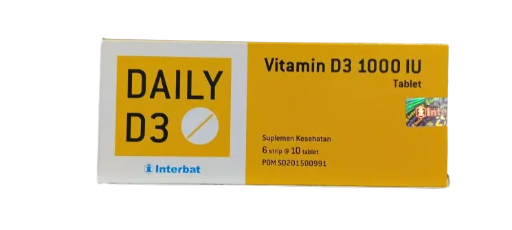 DAILY D3 1000 IU (Box/60 Tablet) | Tabi Anugerah Pharmindo Jayapura